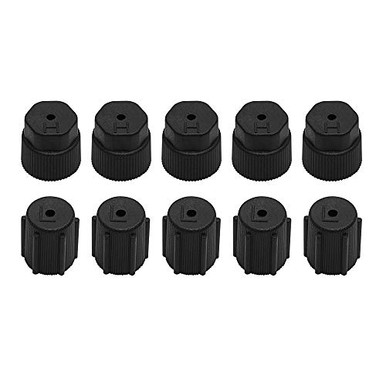 10pcs AC A/C Black Air Conditioning Service Charging Port Service Caps ...