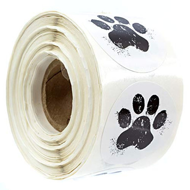 1.5" Round Paw Print Stickers / 500 Dog Paw Print Labels Per Roll ...