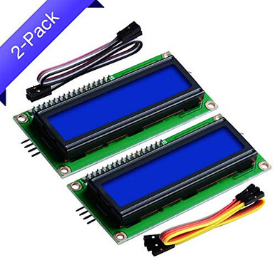 GeeekPi 2-Pack I2C 1602 LCD Display Module 16X2 Character Serial Blue ...