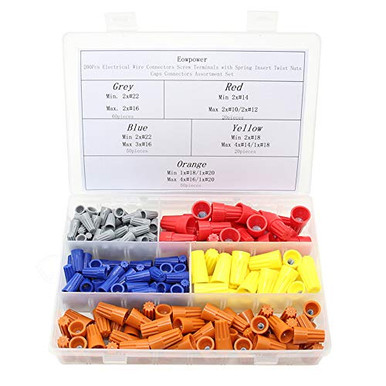 Eowpower 200Pcs Electrical Wire Connectors Screw Terminals with Spring ...