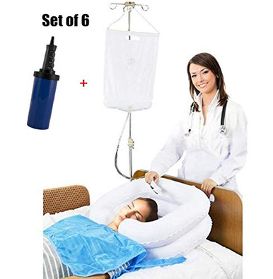 Inflatable Bedside Shampoo Basin kit, Bedside Shower System for ...