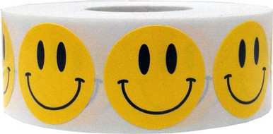 Smiley Face Stickers Yellow Happy Face Labels For Teachers 1 Inch Round ...