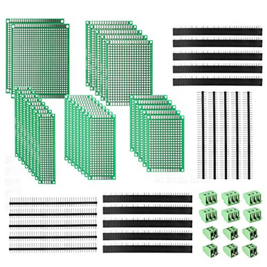 DEYUE 60 Pcs PCB Perforated Printed Circuits Boards Kit | 28 Double ...