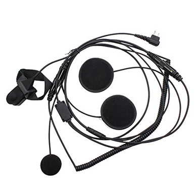 TENQ Full Face Earpiece Headset with Mic Microphone for 2 pin Two Way ...