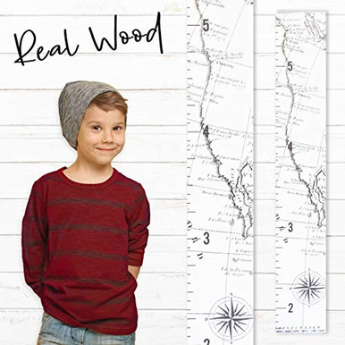 Growth Chart Art | Wooden Map Growth Chart for Kids [Boys & Girls ...