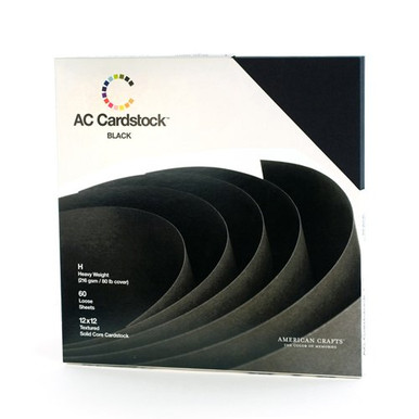12 x 12-inch Black AC Cardstock Pack by American Crafts | Includes 60 ...