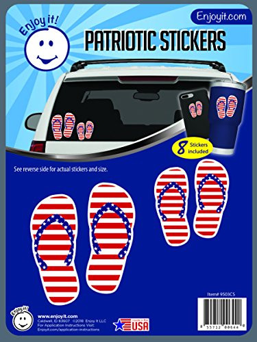 Enjoy It Patriotic Flip Flops USA Flag Car Stickers, Flip Flop Shaped ...