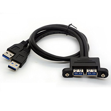 BSHTU 2 Port USB 3.0 Cable Type A Extension Code Male to Female Adapter ...