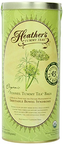 Heather's Tummy Teas Organic Fennel Tea for IBS, 45 Jumbo Teabags ...