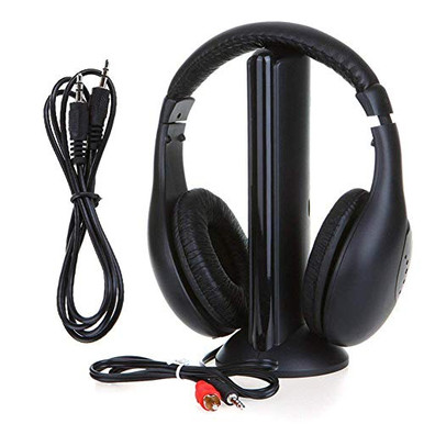 Wireless Headphones RF High-Fidelity with Monitoring+FM Radio for PC TV ...
