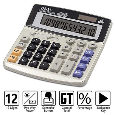 Calculator,ONXE Standard Function Desktop Business Calculator,Solar and ...
