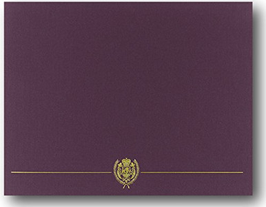 Purple Classic Crest Certificate Covers - 25 Covers - Warehousesoverstock