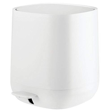 mDesign Modern 5 Liter Plastic Step Trash Can Wastebasket, Small ...
