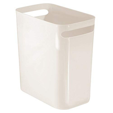 mDesign Slim Plastic Rectangular Large Trash Can Wastebasket, Garbage ...