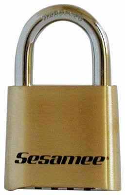 Sesamee 436 4-Dial Bottom Resettable Combination Brass Padlock with 1 ...