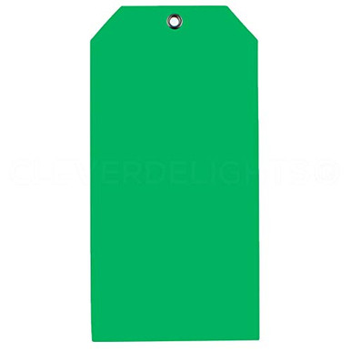 100 Pack - CleverDelights Green Plastic Tags - 4.75" x 2.375" - Tear ...