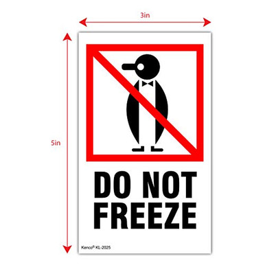 Kenco 3" X 5" Do Not Freeze Safe Handling Warning Stickers for Shipping ...
