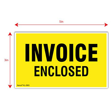 Kenco 3" X 5" Invoice Enclosed Shipping Label Stickers for Shipping and ...