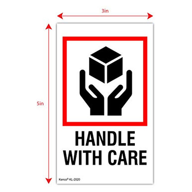Kenco 3" X 5" Handle with Care Safe Handling Stickers for Shipping and ...