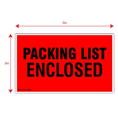 Kenco 3" X 5" Packing List Enclosed Shipping Label Stickers for ...