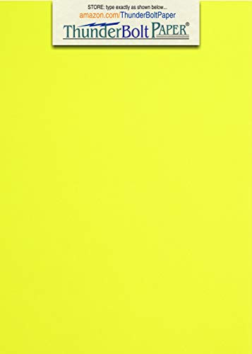125 Bright Neon Yellow Fluorescent Color Cardstock - 5" X 7" (5X7 ...