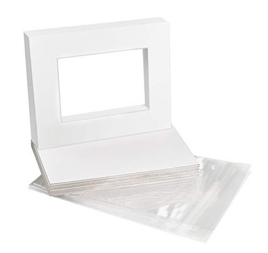 Golden State Art, Acid-Free Pre-Cut 8x10 White Picture Mat Sets ...