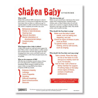 HEALTH EDCO W43117TP Shaken Baby Syndrome (SBS) Tear Pad ...