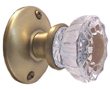 Rousso Reproduction Single Dummy Crystal Clear Fluted Glass Knob-Non ...