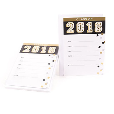 Hallmark Graduation Party Invitations, 10 Invites with Envelopes (Black ...