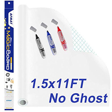 Dry Erase Contact Paper, AFMAT Whiteboard Stickers for Wall, 1.5x11ft ...
