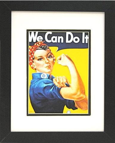 Buyartforless IF EBN1068 Glass Framed Vintage Rosie The Riveter 14X11 ...