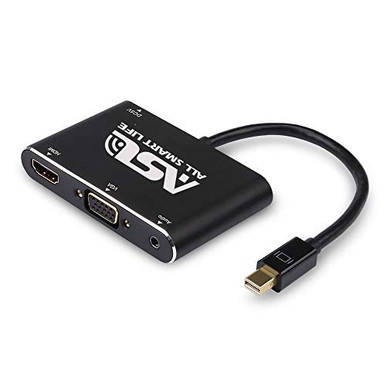 Mini DisplayPort to HDMI VGA Adapter, Allsmartlife 2 in 1 Mini ...
