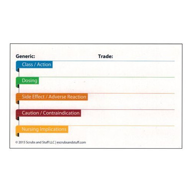 Nursing Drug & Medication Flash Cards - Create Your Own (50 Pack ...