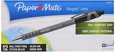 Paper Mate FlexGrip Ultra Retractable Ballpoint Pens, Medium Point ...