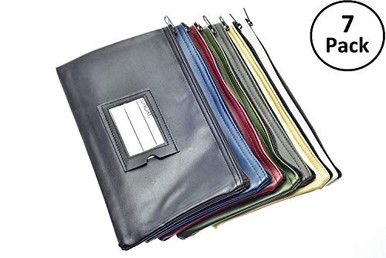 7 Days Bank Deposit Cash and Coin Pouches with Zipper Closure, Each ...