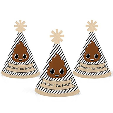 Party 'Til You're Pooped - Mini Cone Poop Emoji Party Hats - Small ...