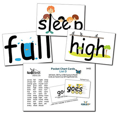 SnapWords List D Pocket Chart Cards - Sight Words - Warehousesoverstock