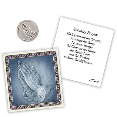 Christian Brands Praying Hands Pocket Token With Serenity Prayer Card ...