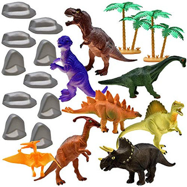Dinosaur Toy Figures - Large Realistic Looking Plastic Figurines, Jumbo ...