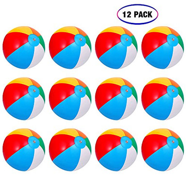 Inflatable Beach Balls[12PACK] 10" Rainbow Beach Balls Pool Party Balls ...