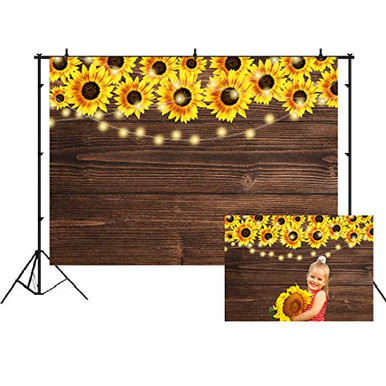 Sunflower Wooden Floor Graduation Backdrop Photography Rustic Newborn ...