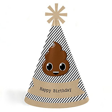 Party 'Til You're Pooped - Cone Poop Emoji Happy Birthday Party Hats ...
