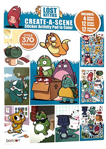 Bendon Lost Kitties Create-A-Scene Sticker Activity Pad to Color ...