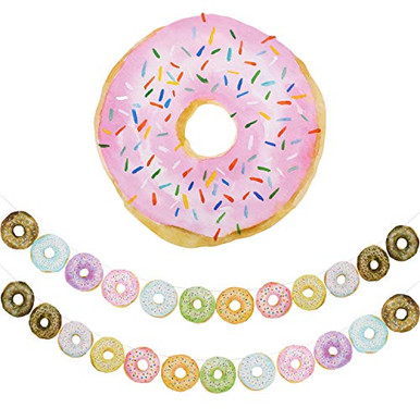 2 Sets Donut Banners Donut Food Theme Party Decorations Doughnut ...