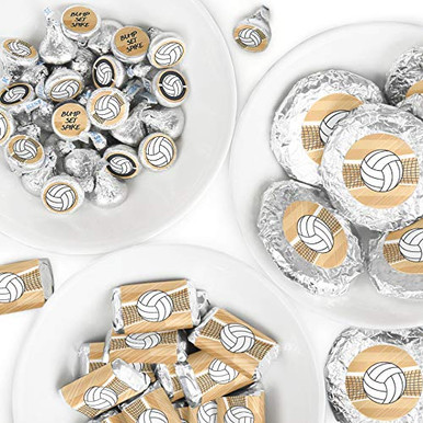 Bump, Set, Spike - Volleyball - Mini Candy Bar Wrappers, Round Candy ...