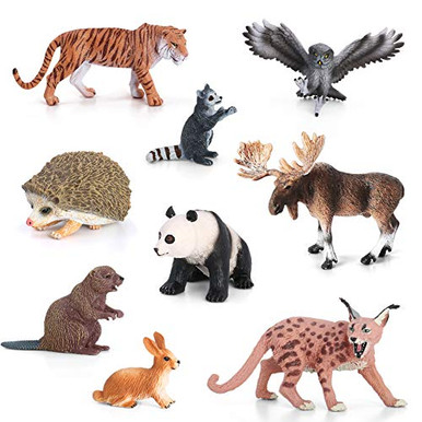 Animal Figurines Toys Set VOLNAU 9PCS Eurasia Animal Figures Zoo Pack ...