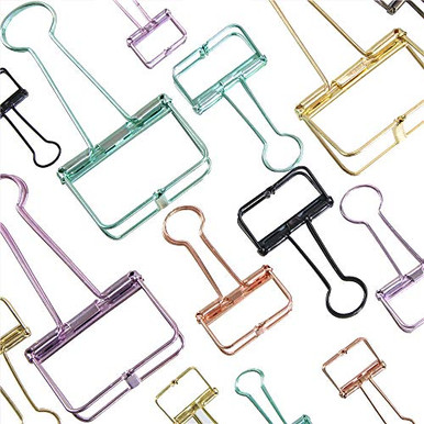 20PCS Binder Clips, Medium Metal Binder Clips Multicolor Paper Binder ...