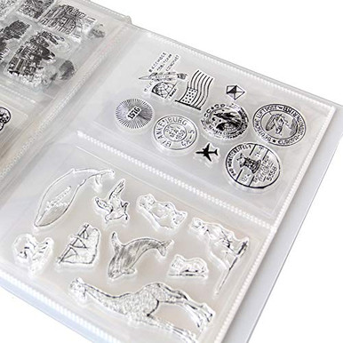 Clear Stamps Storage Folder Paper Craft Keeper Cards Storage Album can ...