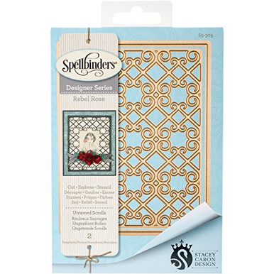 Spellbinders Card Creator Untamed Scrolls Rebel Rose Etched/Wafer Thin ...