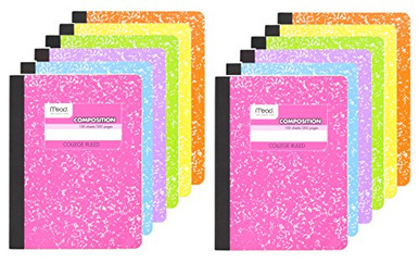Mead Composition Book, 12 Pack of Cute Notebooks, College Ruled paper ...